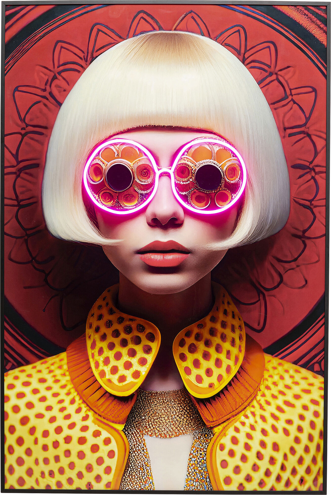 Cuadro enmarcado LED Fancy Blonde Lady 120x80cm - KARE España