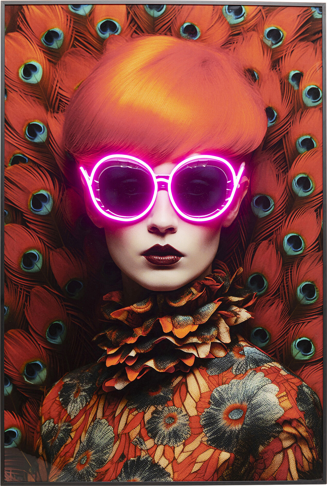 Cuadro Fancy Red Lady LED 120x80cm - KARE España