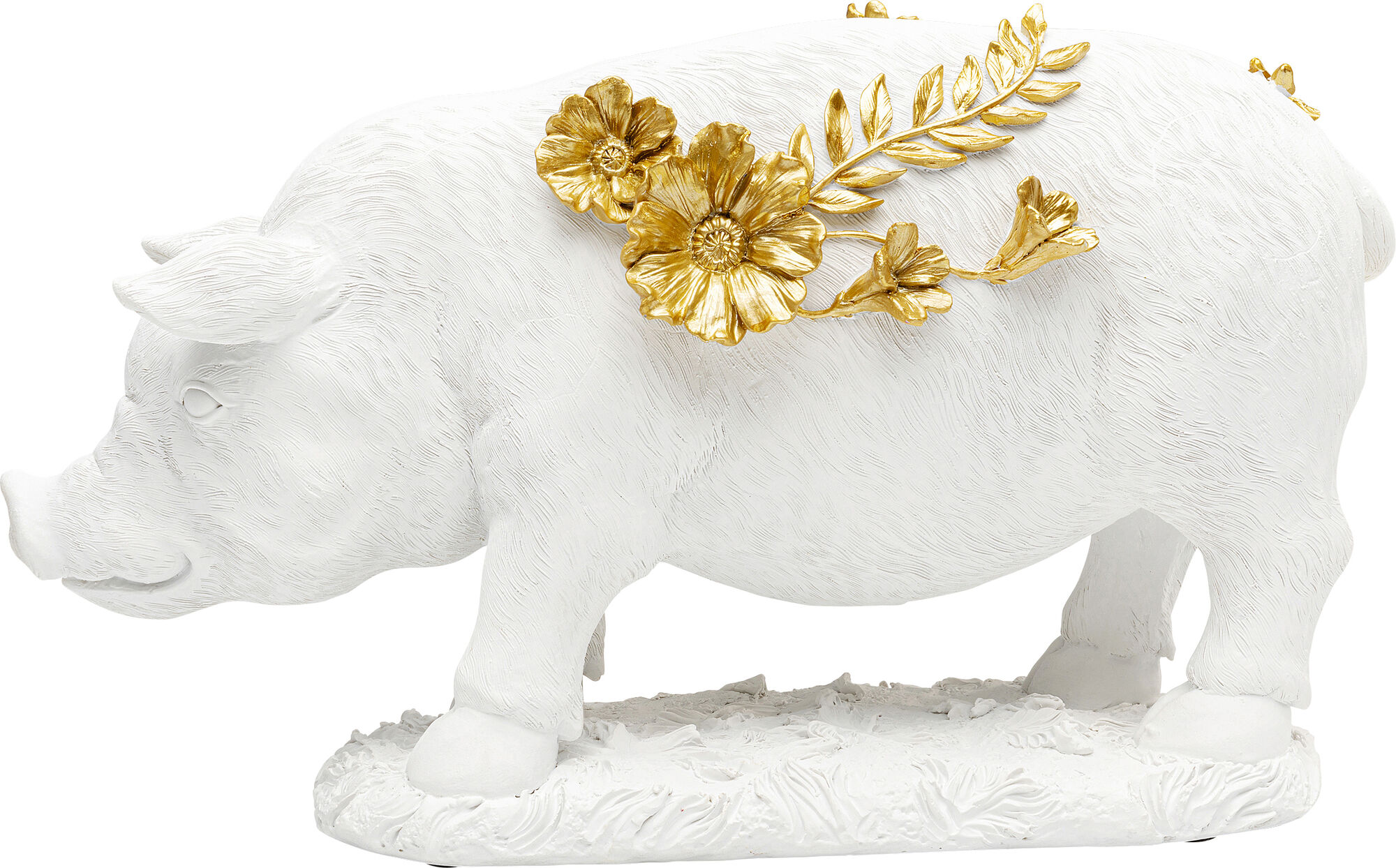 Dekoratyvinė skulptūrėlė Flower Pig White 21cm - KARE