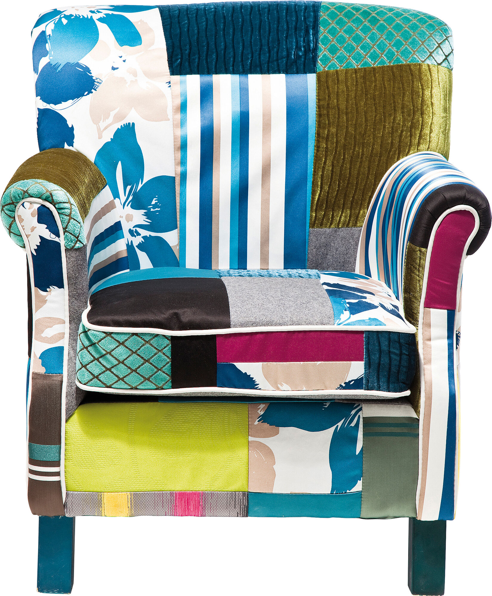 Fotel Patchwork Stripes 66x76 cm kolorowy - KARE