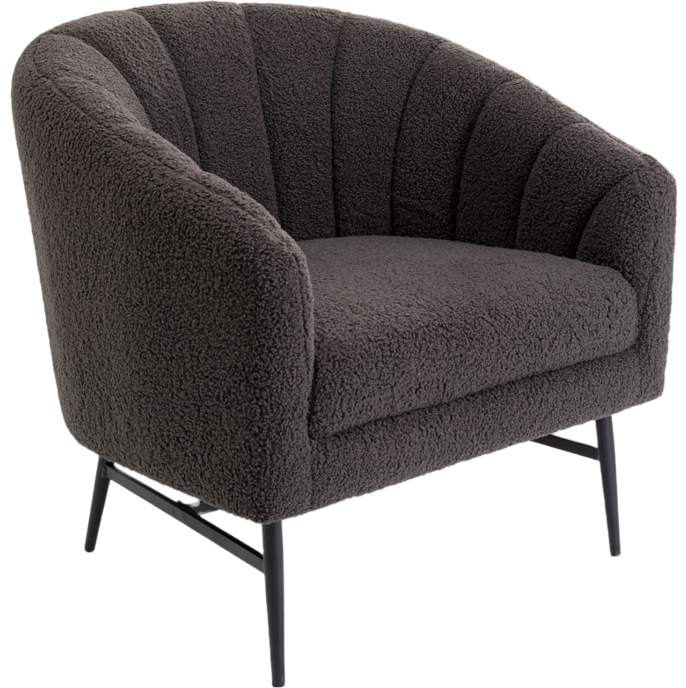 Fotoliu antracit cu picioare negre Marilyn 73x80 cm - KARE Romania