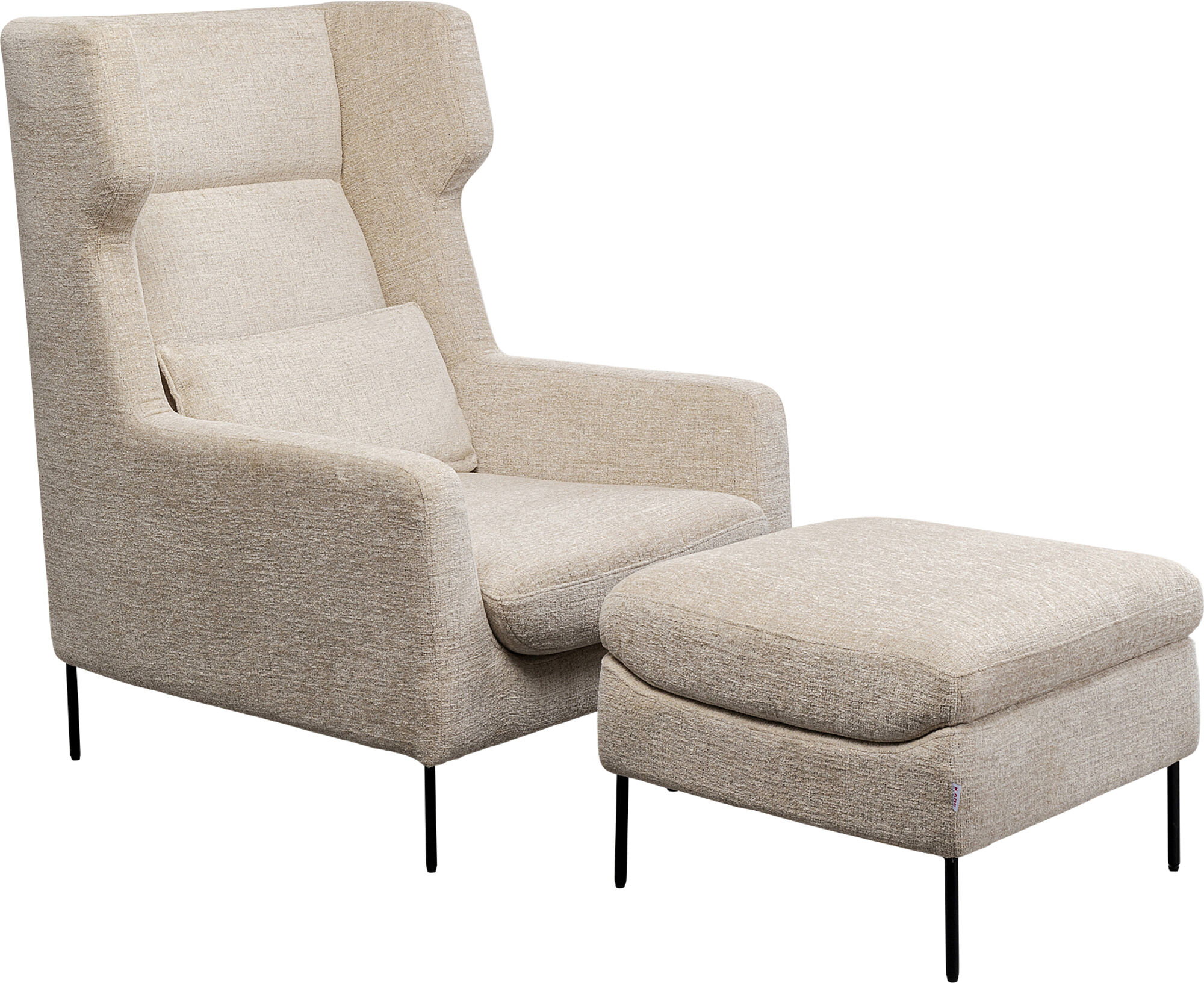 Sillón + Taburete Quinn Alto Beige - KARE