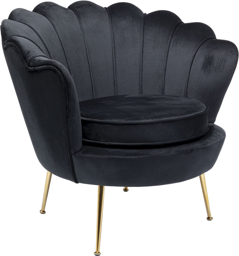 Fotel nowoczesny czarny nogi złote 83 x 77 cm 86056 » Kare Design ...