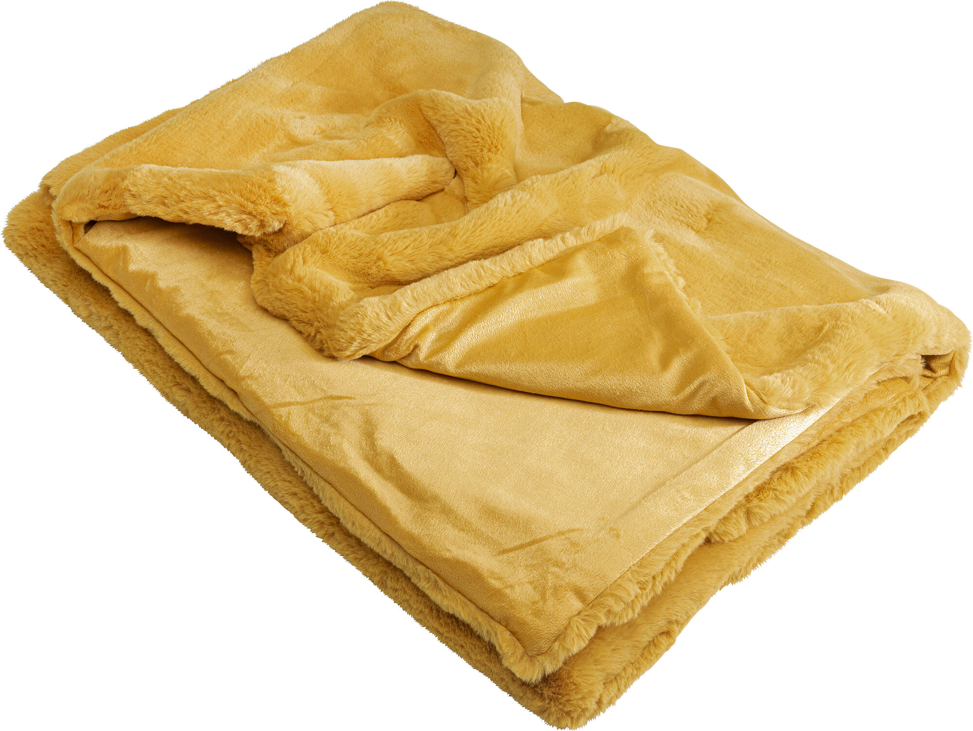 Koc żółty poliakryl i poliester 140x200 cm - KARE