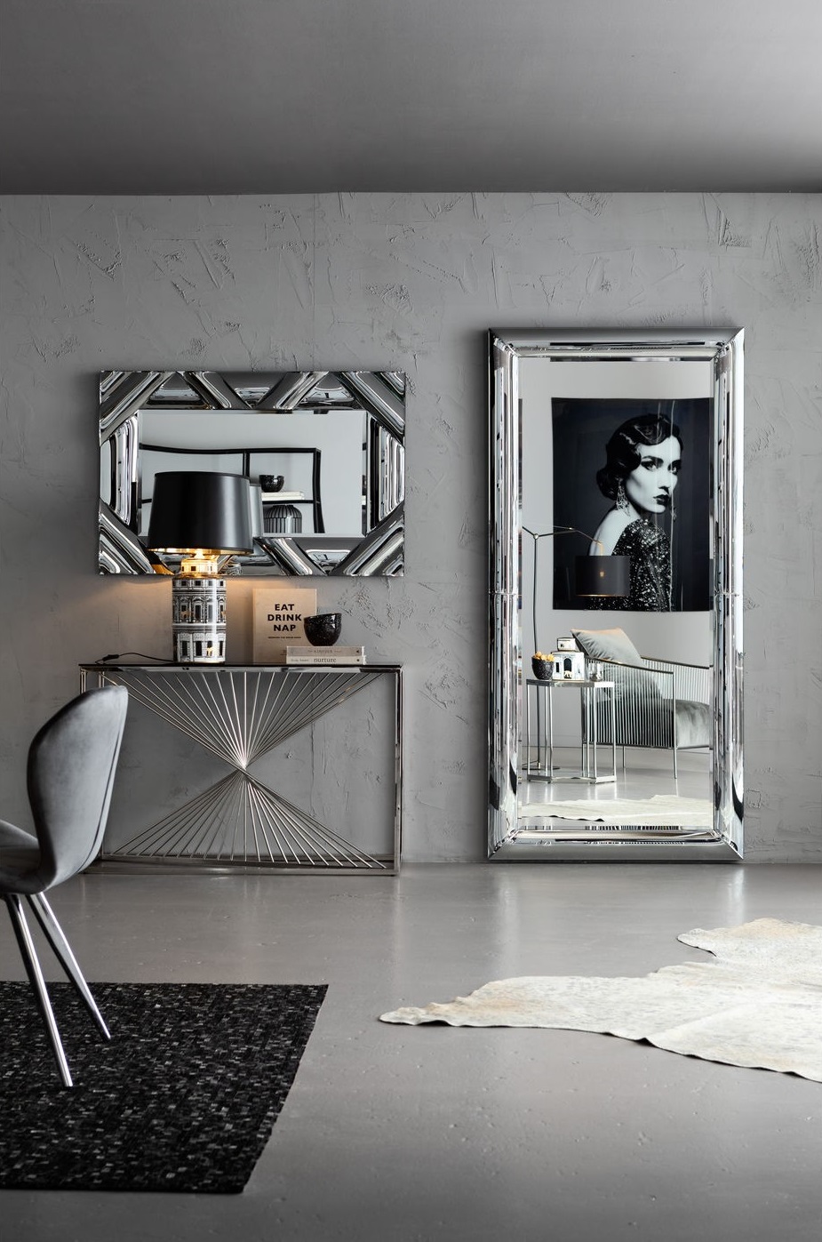 Konsola Laser 120x40 cm srebrna 85022 » Kare Design - sfmeble.pl