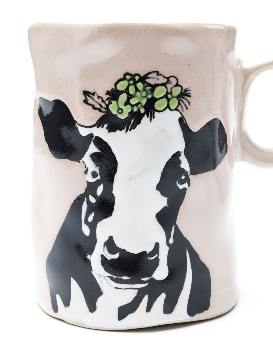 Kubek Miss Cow Ø8x11 cm jasnoróżowy - KARE