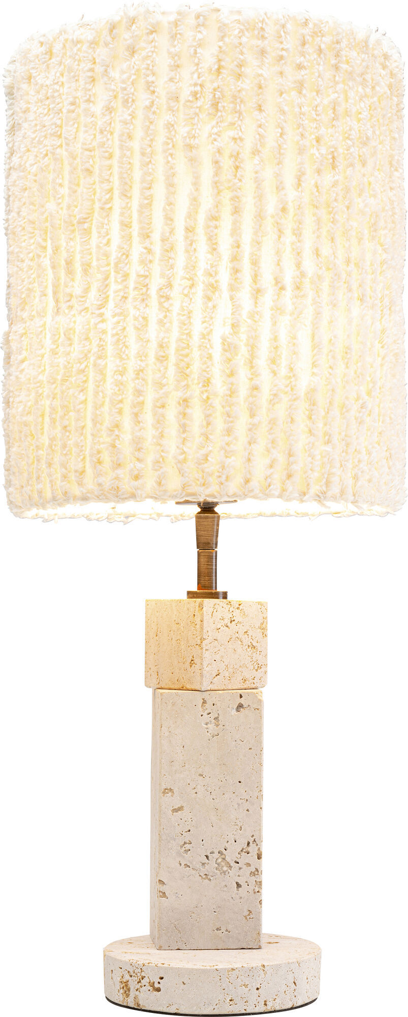 Lampa stołowa podstawa z trawertynu abażur z tkaniny Ø24x58 cm 55529 ...