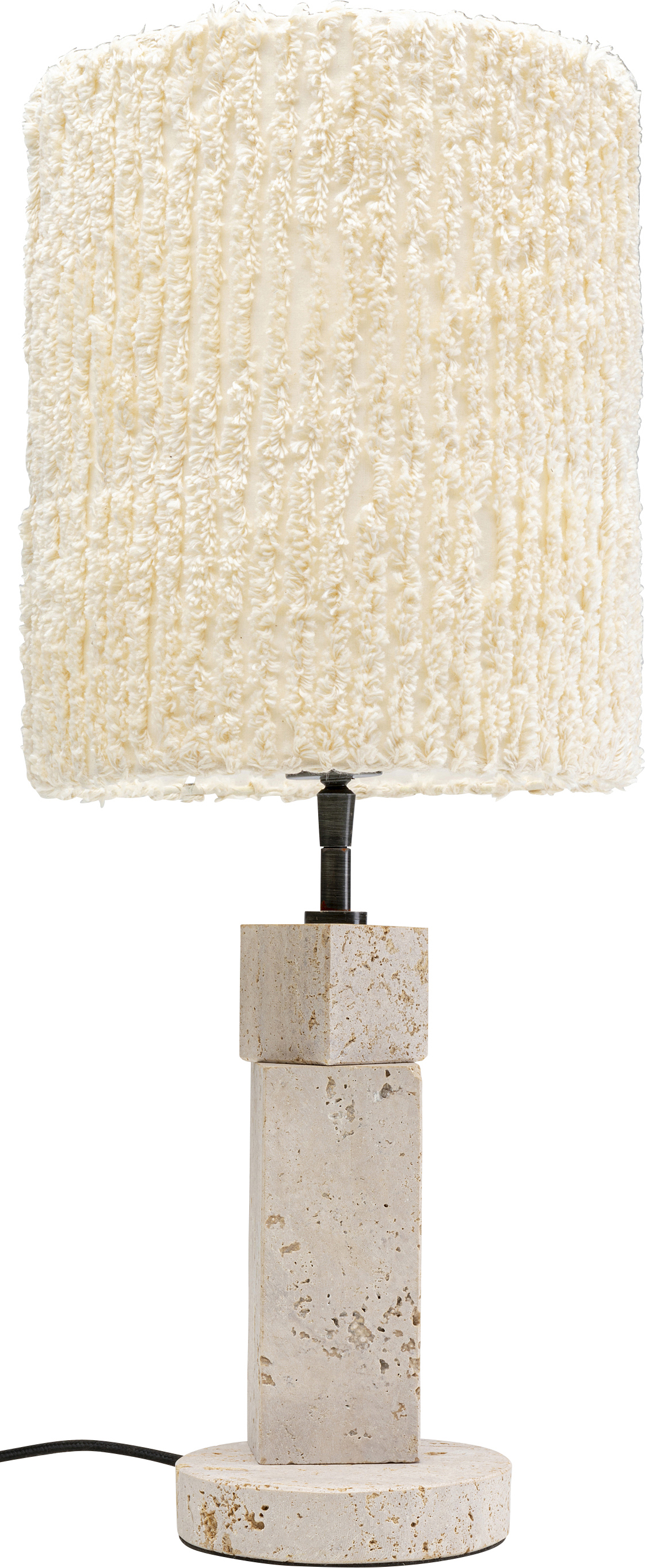 Lampa stołowa podstawa z trawertynu abażur z tkaniny Ø24x58 cm 55529 ...