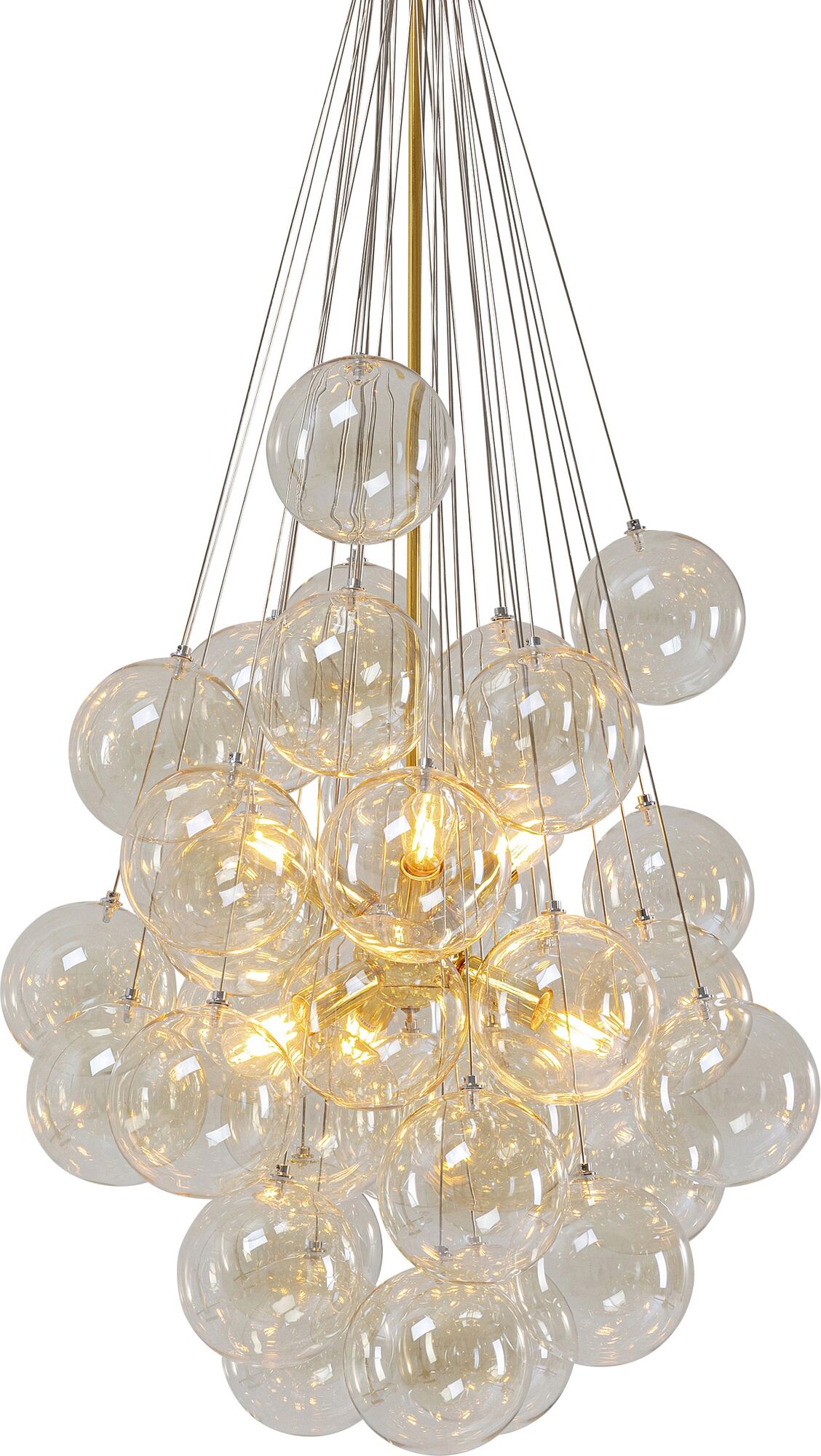 Lampa wisząca z kloszem w kształcie kuli Ø50x117 cm złota - klosze ...