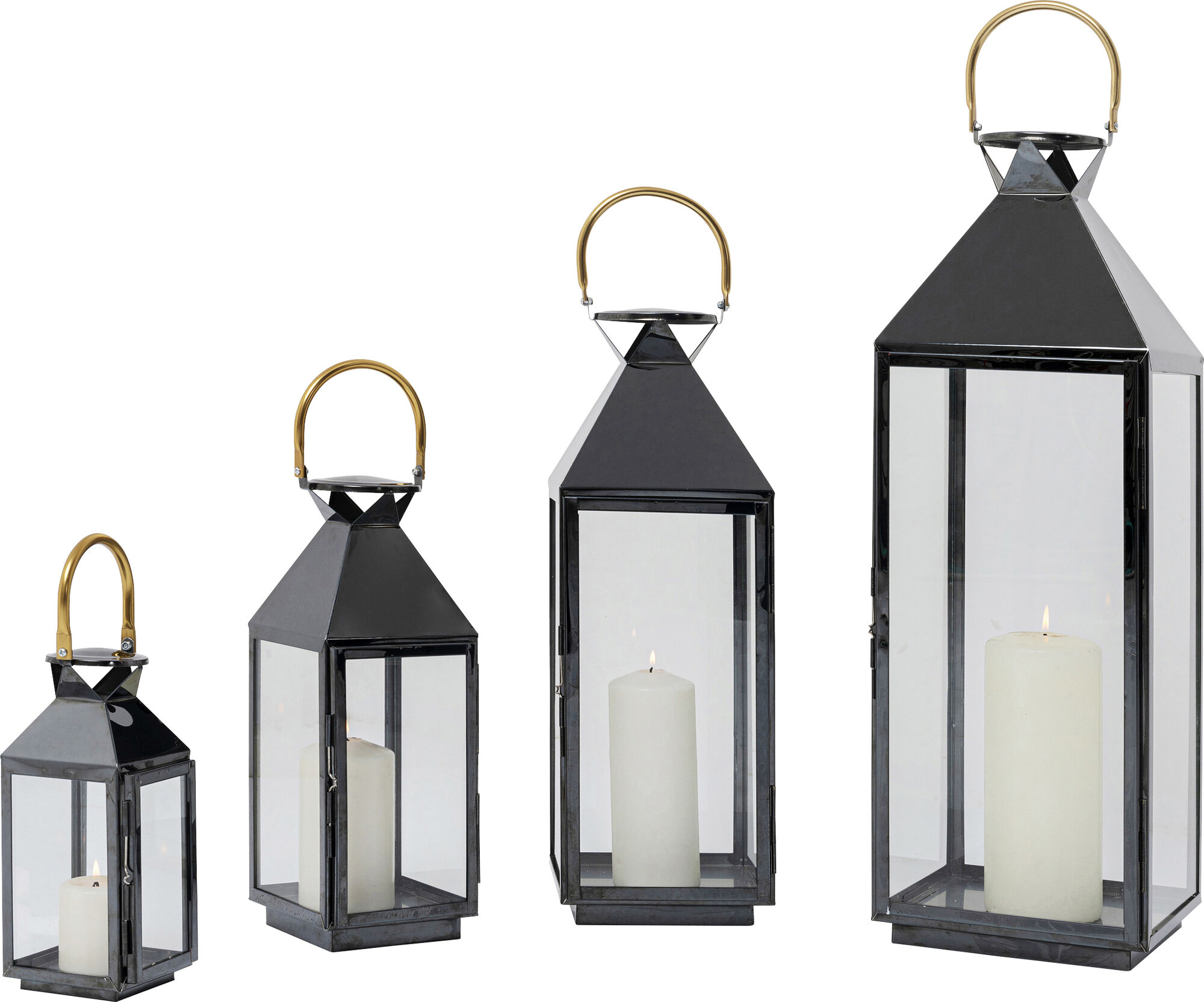 Lyktor Giardino - Svart Stål/Glas, 4 Set - KARE Design