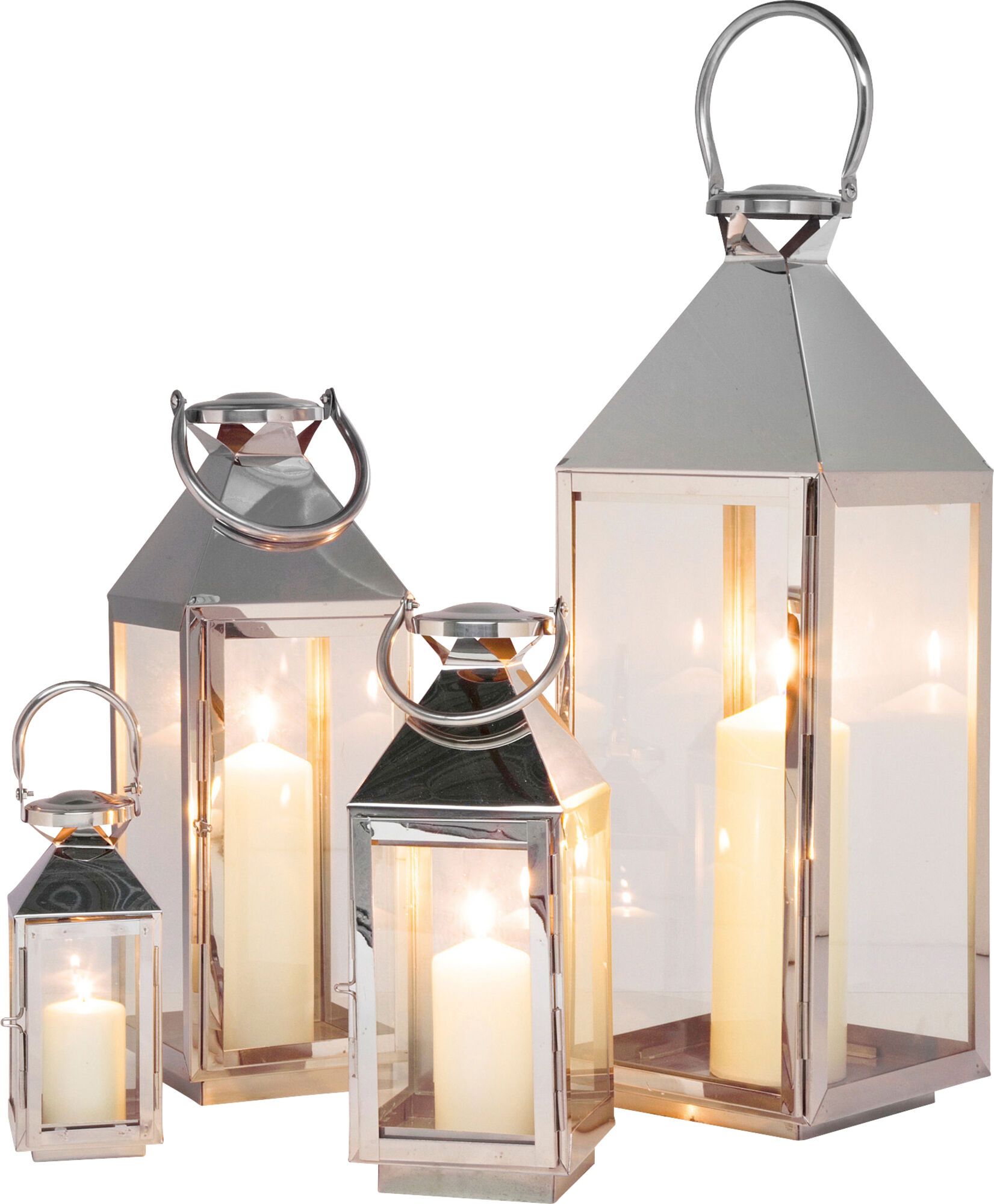 Lyktor Giardino - Silver Stål/Glas, 4 Set - KARE Design