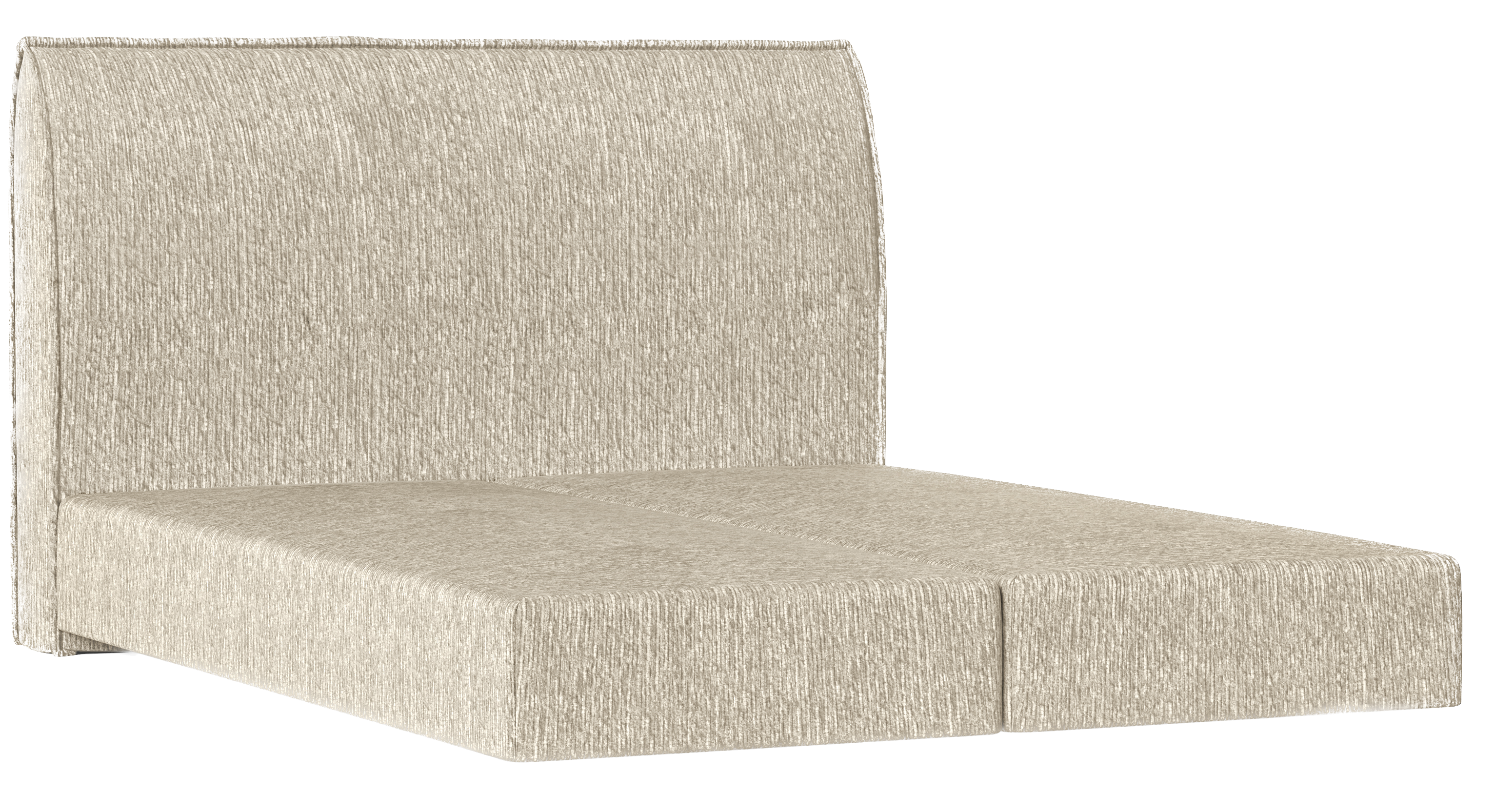 Łóżko tapicerowane jasny beż podwójne tkanina szenilowa 140x200 cm ...