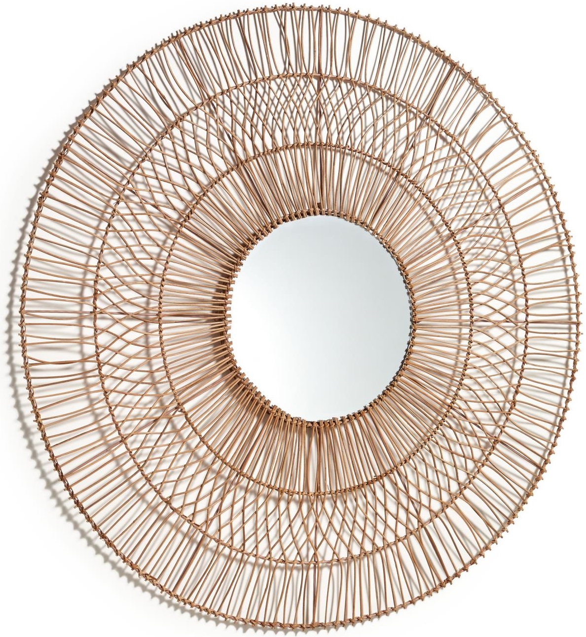 Lustro rattanowe z naturalnym wykończeniem Ø110 cm YG0863FN46 » Kave ...