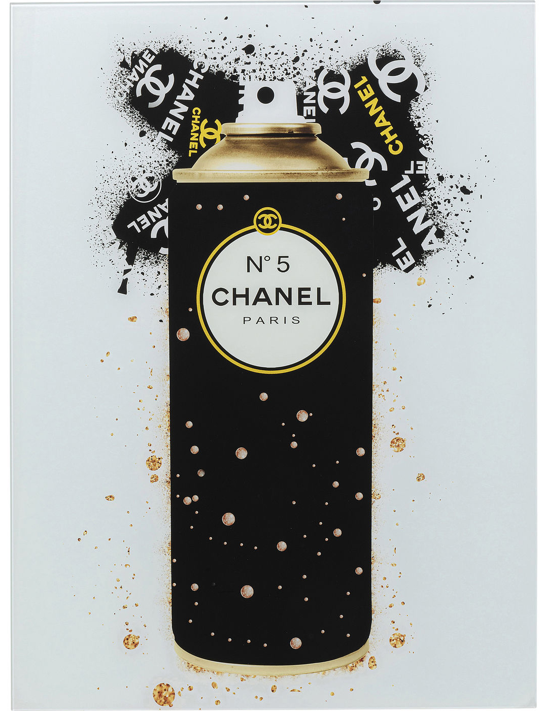 Cuadro cristal Coco oro Spray 60x80cm - KARE España