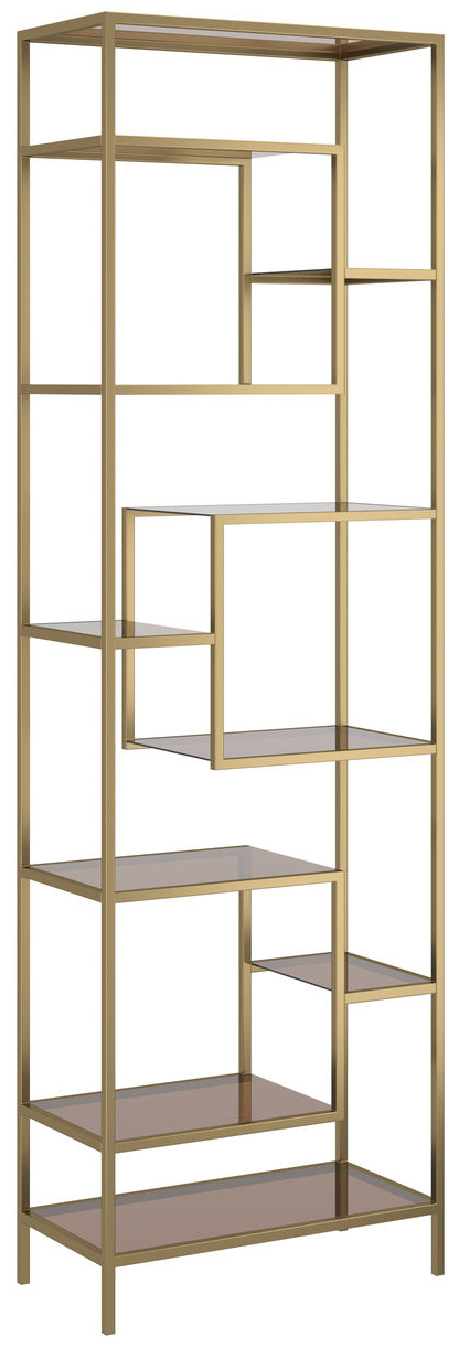 Hylla Loft Öppen Bokhylla i Guld/Glas, 195x60cm - KARE Design