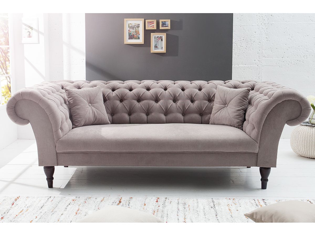 Sofa Contessa 225 cm szarobeżowa i38524 » Invicta Interior - sfmeble.pl