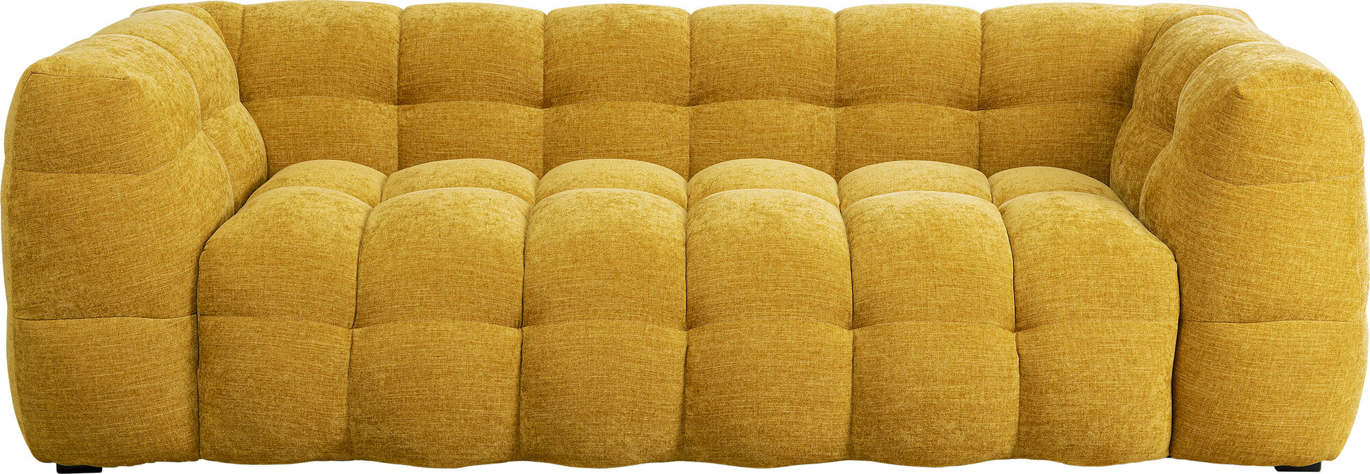 Sofá 3 plazas acolchado de aspecto aterciopelado amarillo 240 cm - KARE ...