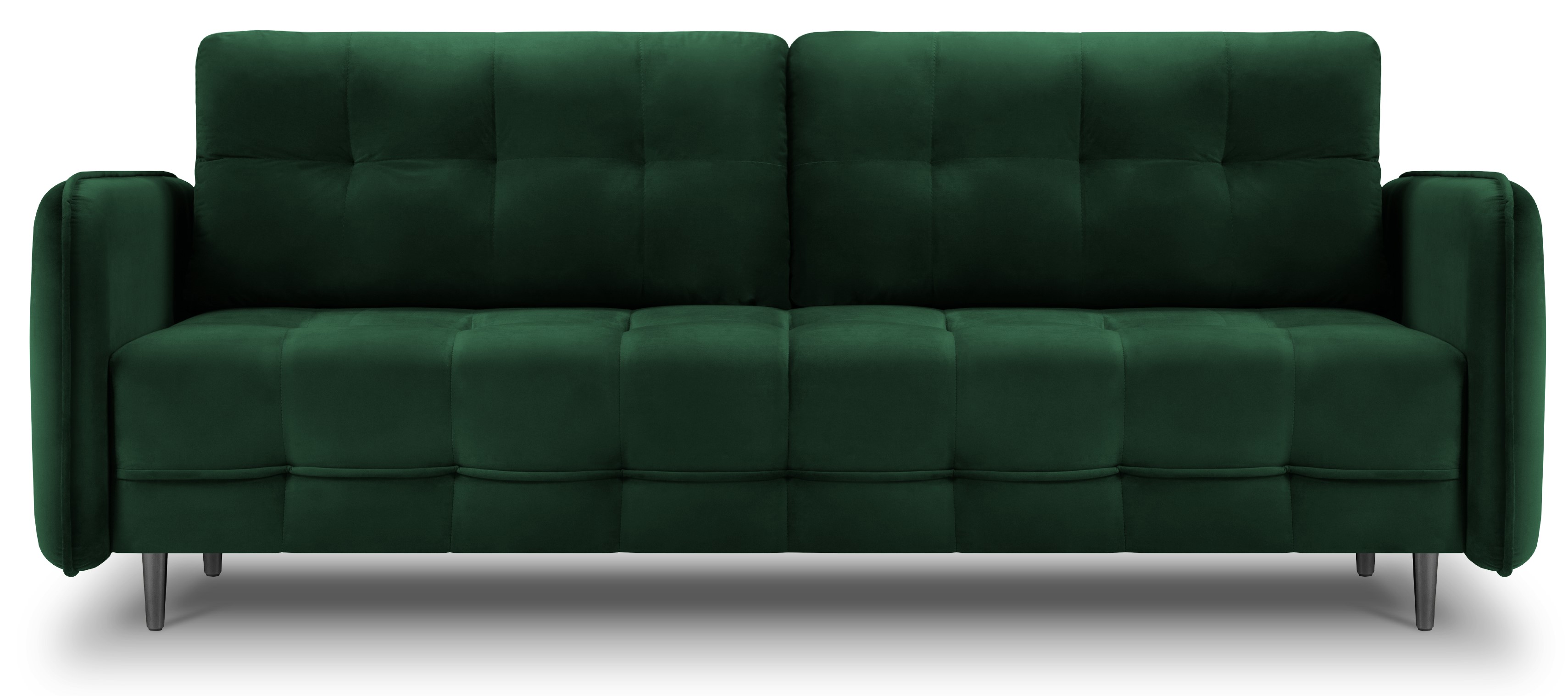Sofa rozkładana welurowa butelkowa zieleń nogi czarne 219x99 cm MIC_3SF ...