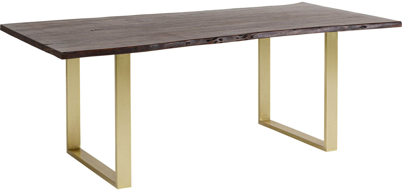 Matbord Harmony - Massivt Mörkt Trä/ Mässing, 180x90cm - KARE Design