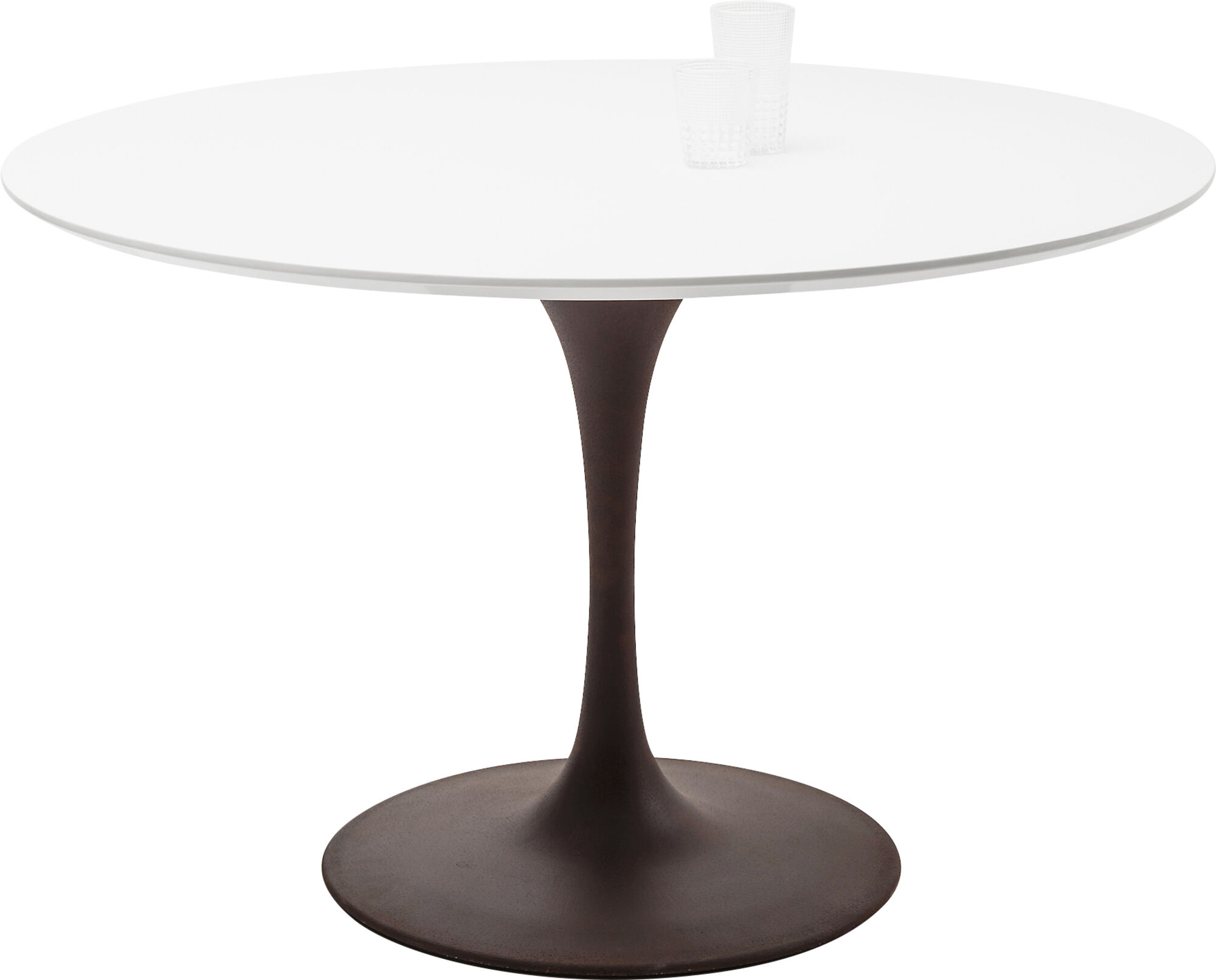 Invitation rundt spisebord Ø.120, hvid/rust stel - KARE