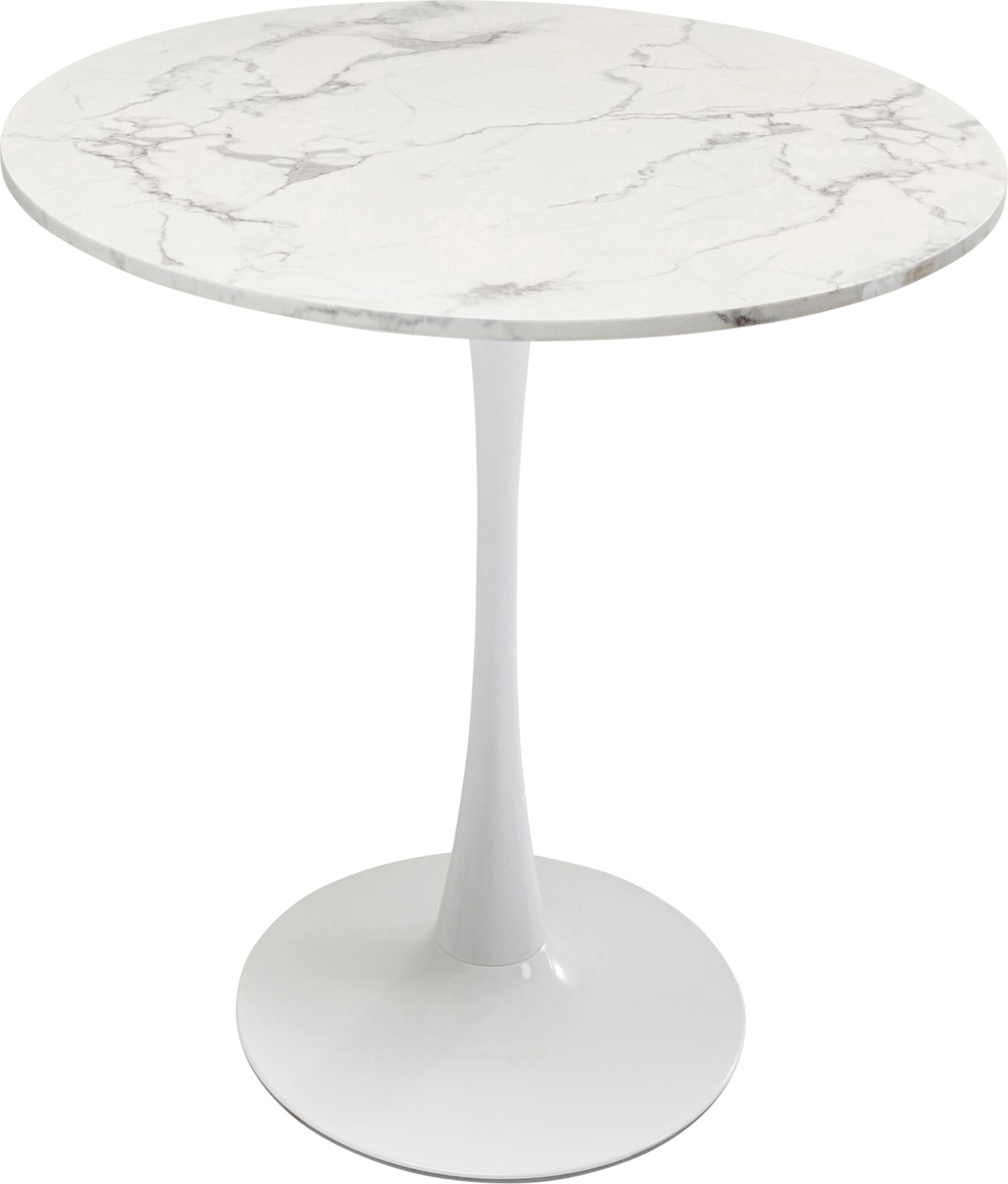 Tablero redondo MDF imitación mármol blanco Ø80 cm - KARE España