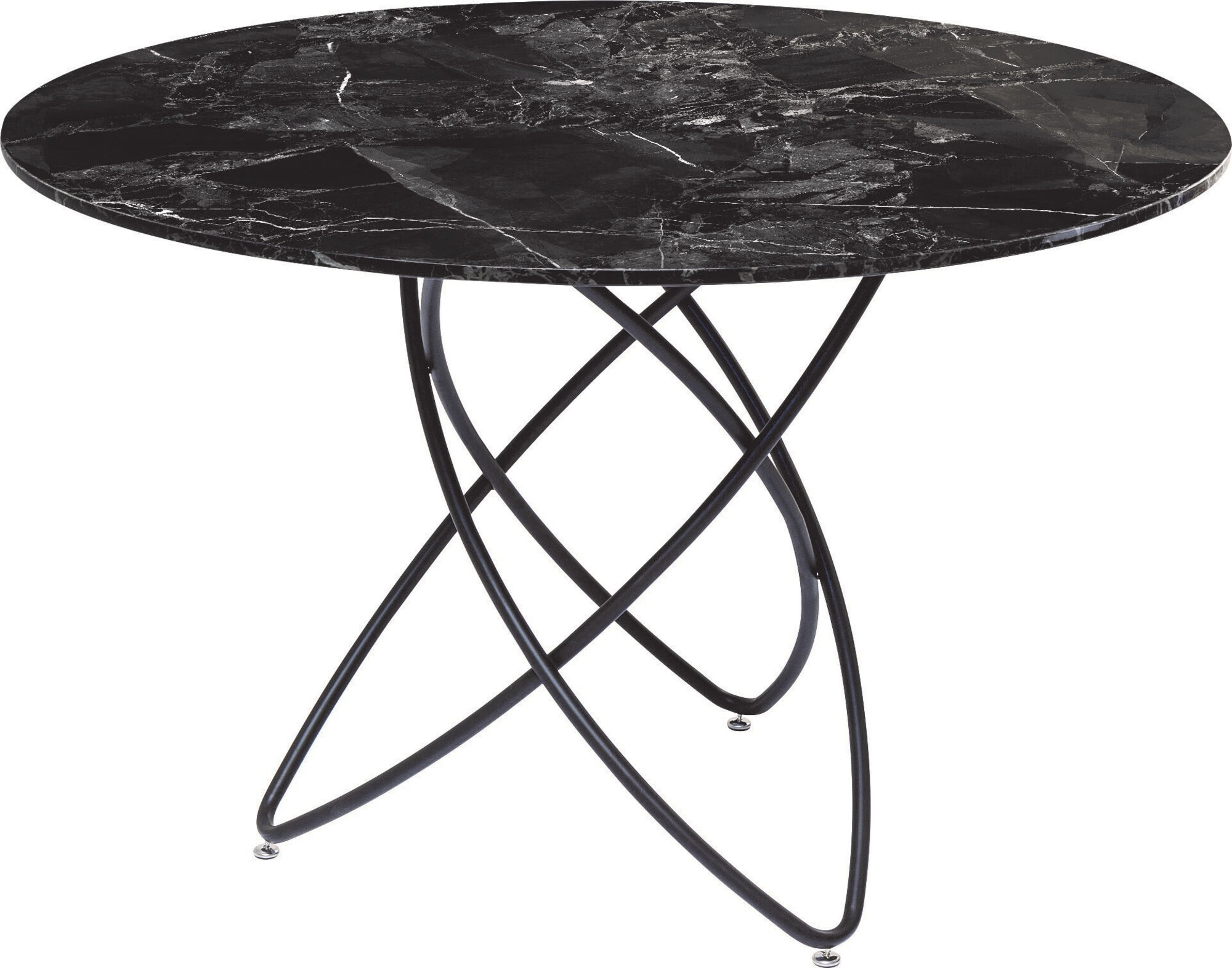 Spisebord Molekular Sort Marmor Glass Ø120cm - KARE