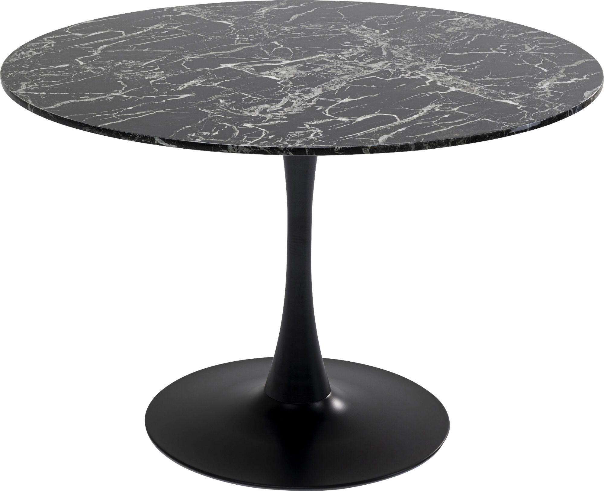 Bord Veneto - Runt Matbord Svart Marmor/Svart Ø110cm - KARE Design