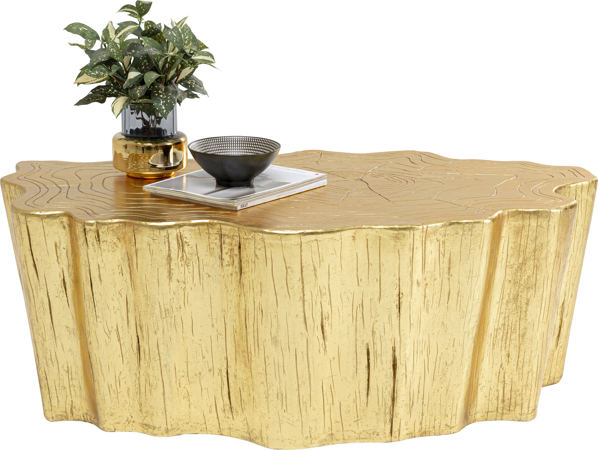 Mesa centro Tree Stump oro 119x68cm - KARE España