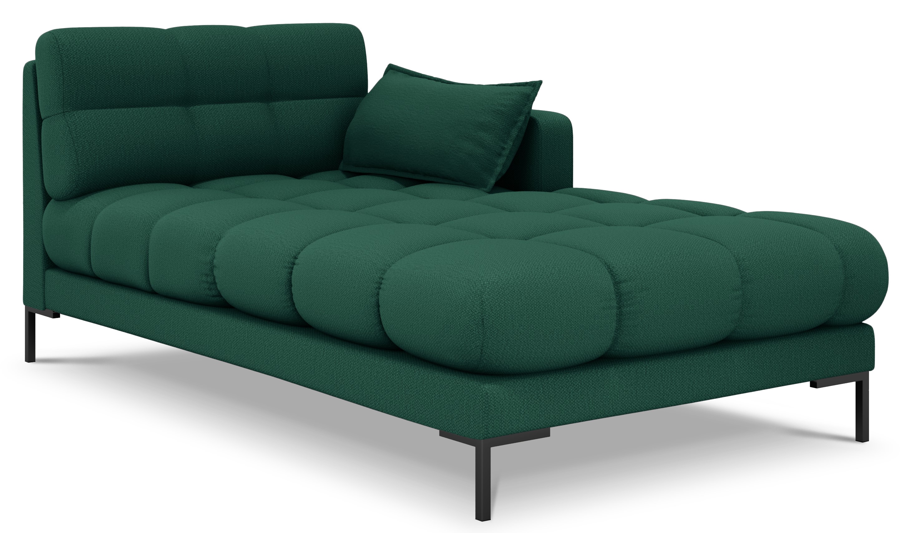 Szezlong tapicerowany zielony nogi czarne prawy 185x102 cm MIC_CHR_78 ...