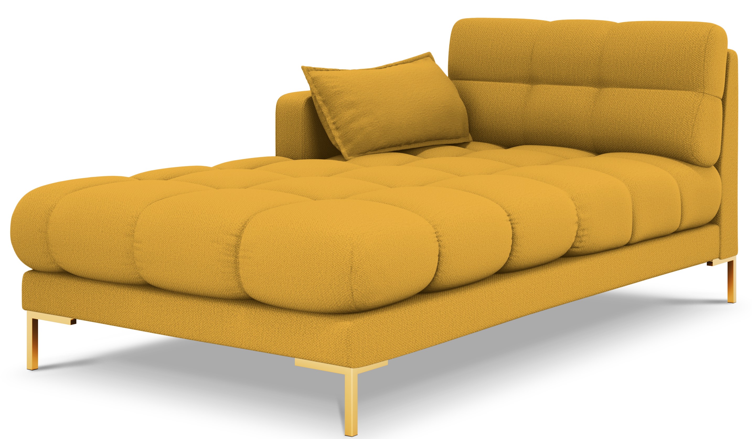 Szezlong tapicerowany żółty nogi złote lewy 185x102 cm MIC_CHL_78_E1 ...