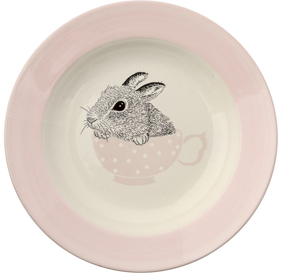 Talerz dla dziecka z królikiem różowy Ø25 cm b21102462 » Bloomingville ...