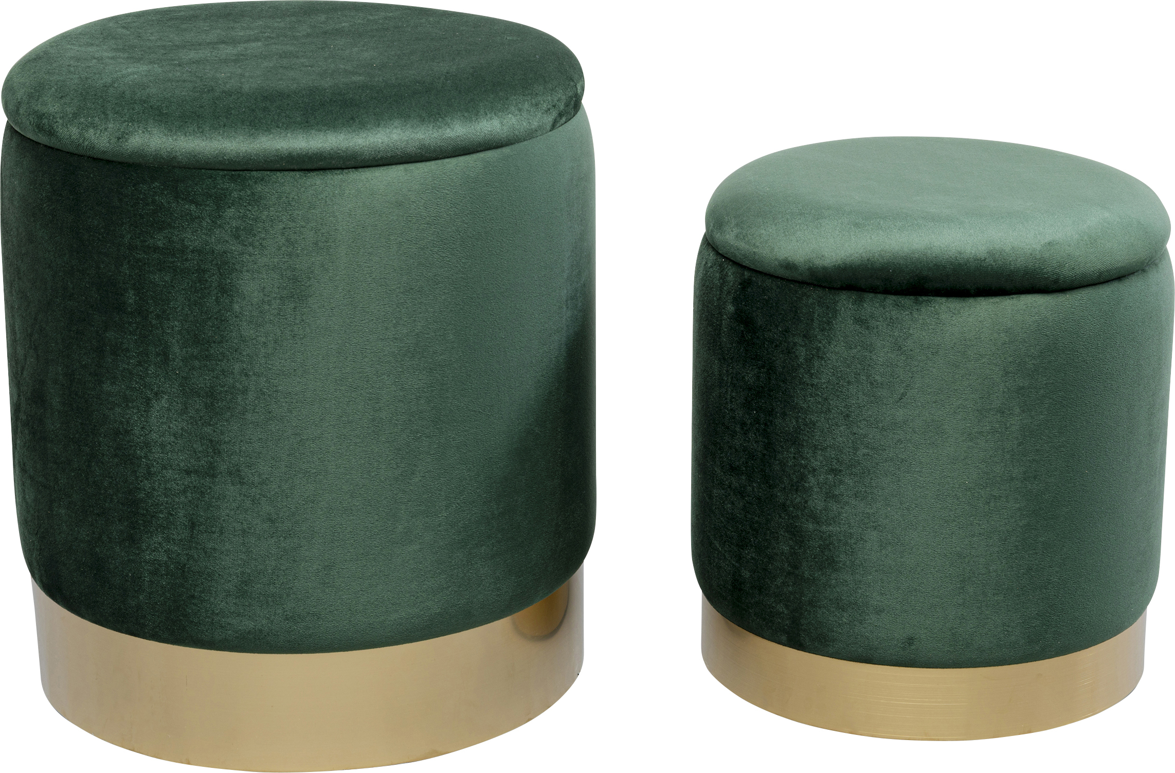 Sötétzöld Cherry Tárolós Puff (2/Set) - KARE